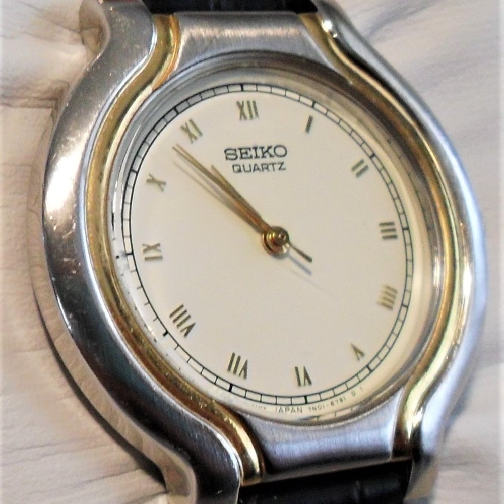 1993 Seiko 7n01-6611 Stainless/Gold White Watch - Gem